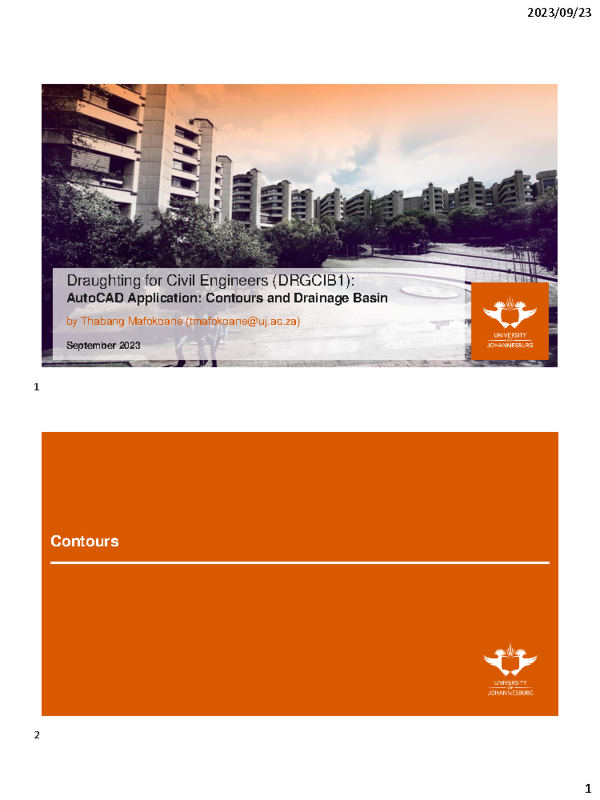 10. Contours and Drainage Basin - Draughting for Civil Engineers ...