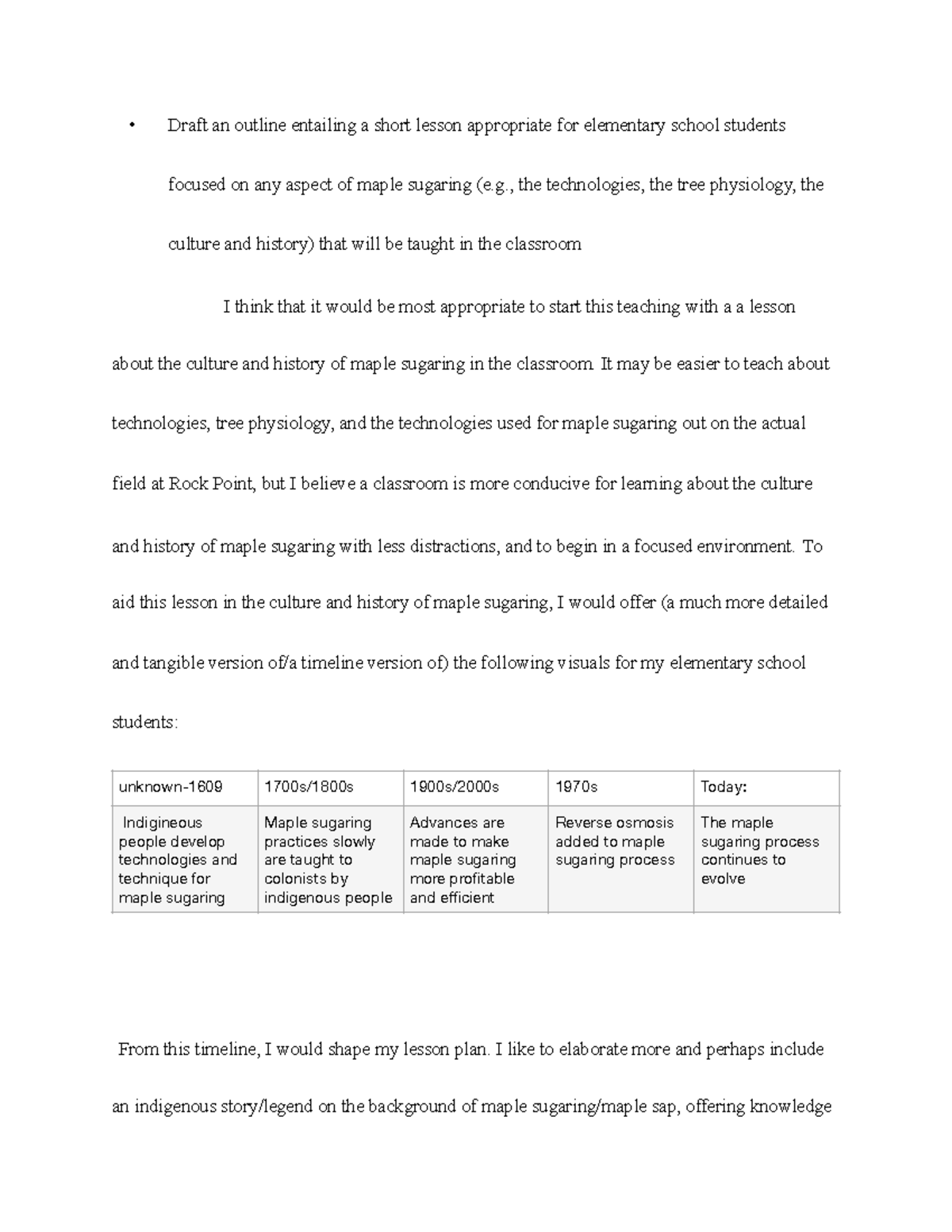 Lab 5 3:18 - Reflection of. the lab creating lesson plans for ...