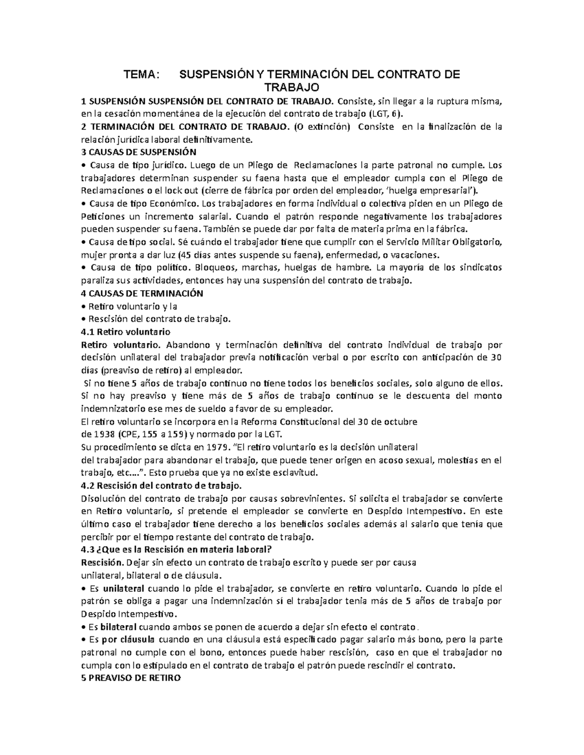 Seded TEMA 7 Suspensión Y Terminación DEL Contrato DE Trabajo - TEMA ...