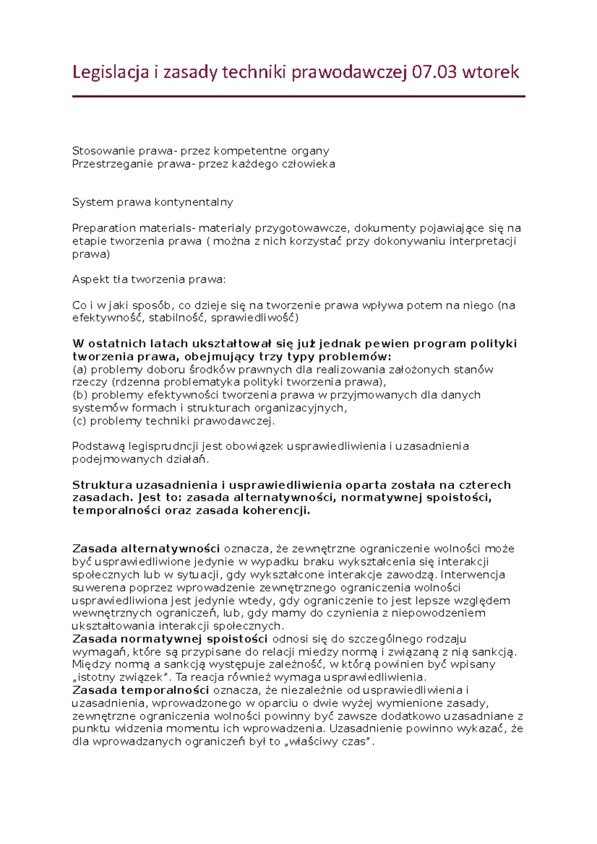 Legislacja 07.03 word notatki - Legislacja i zasady techniki ...