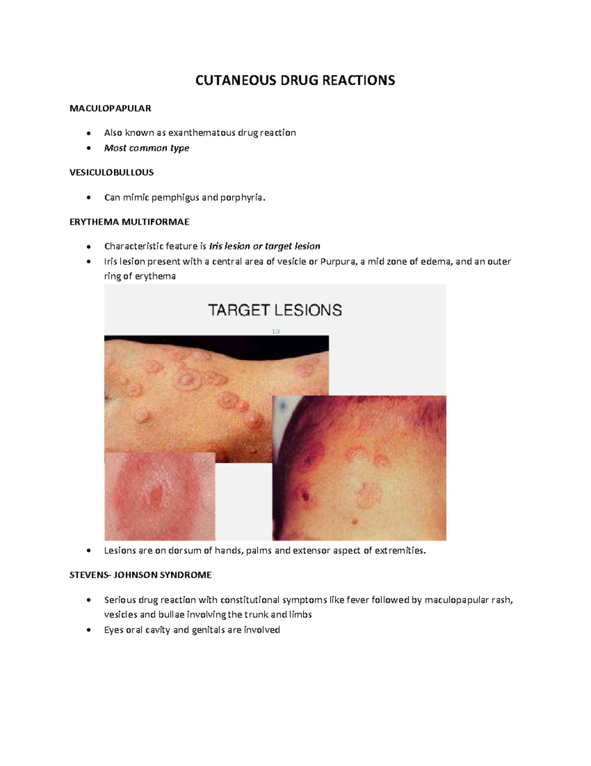 Cutaneous DRUG Reactions - A Concise Study - CUTANEOUS DRUG REACTIONS ...