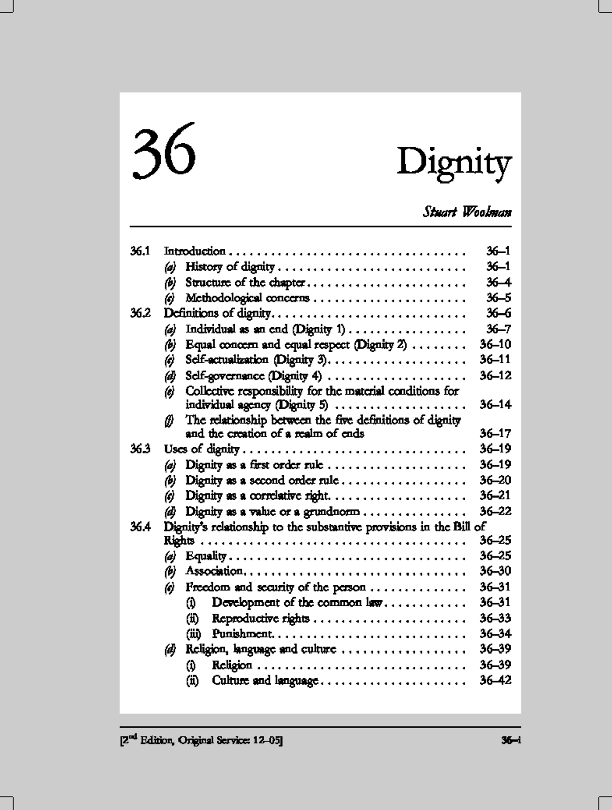 Dignity Closa Chapter 36 Stu Woolman - 36 Dignity 36 Introduction 36± ...