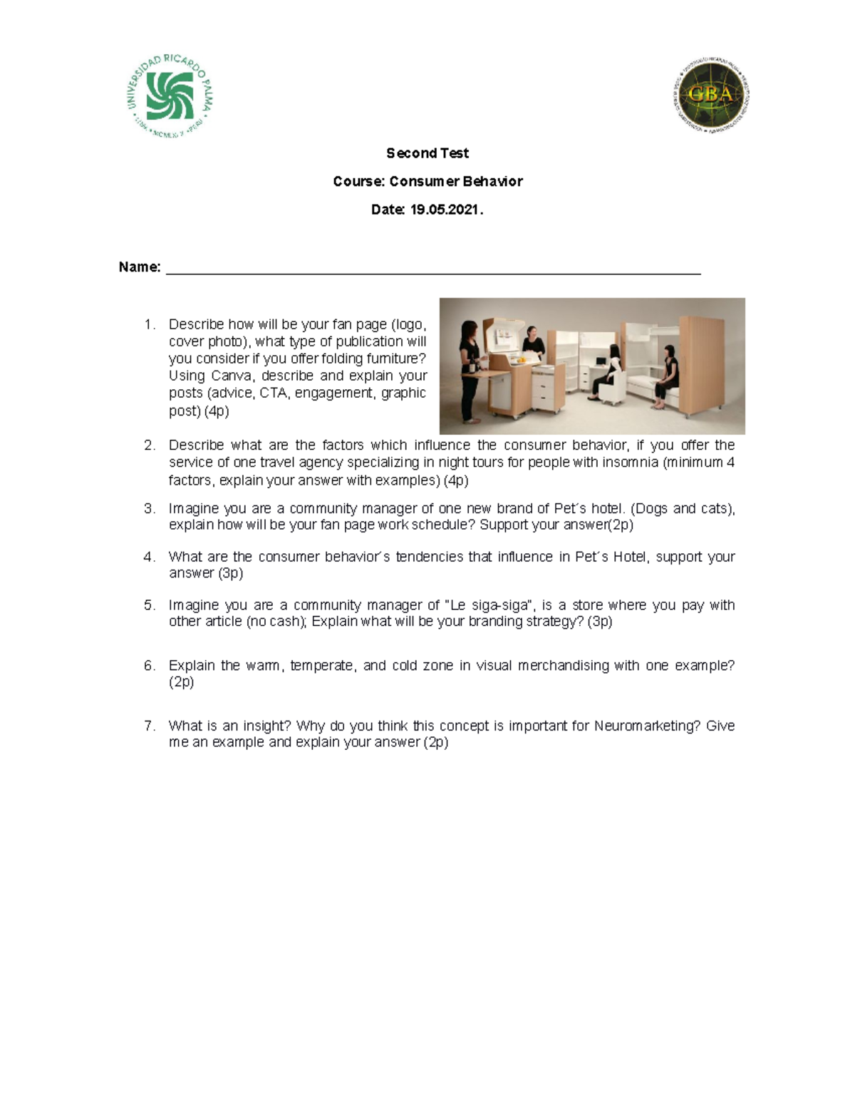 Second Test Consumer Behavior vf - Second Test Course: Consumer ...