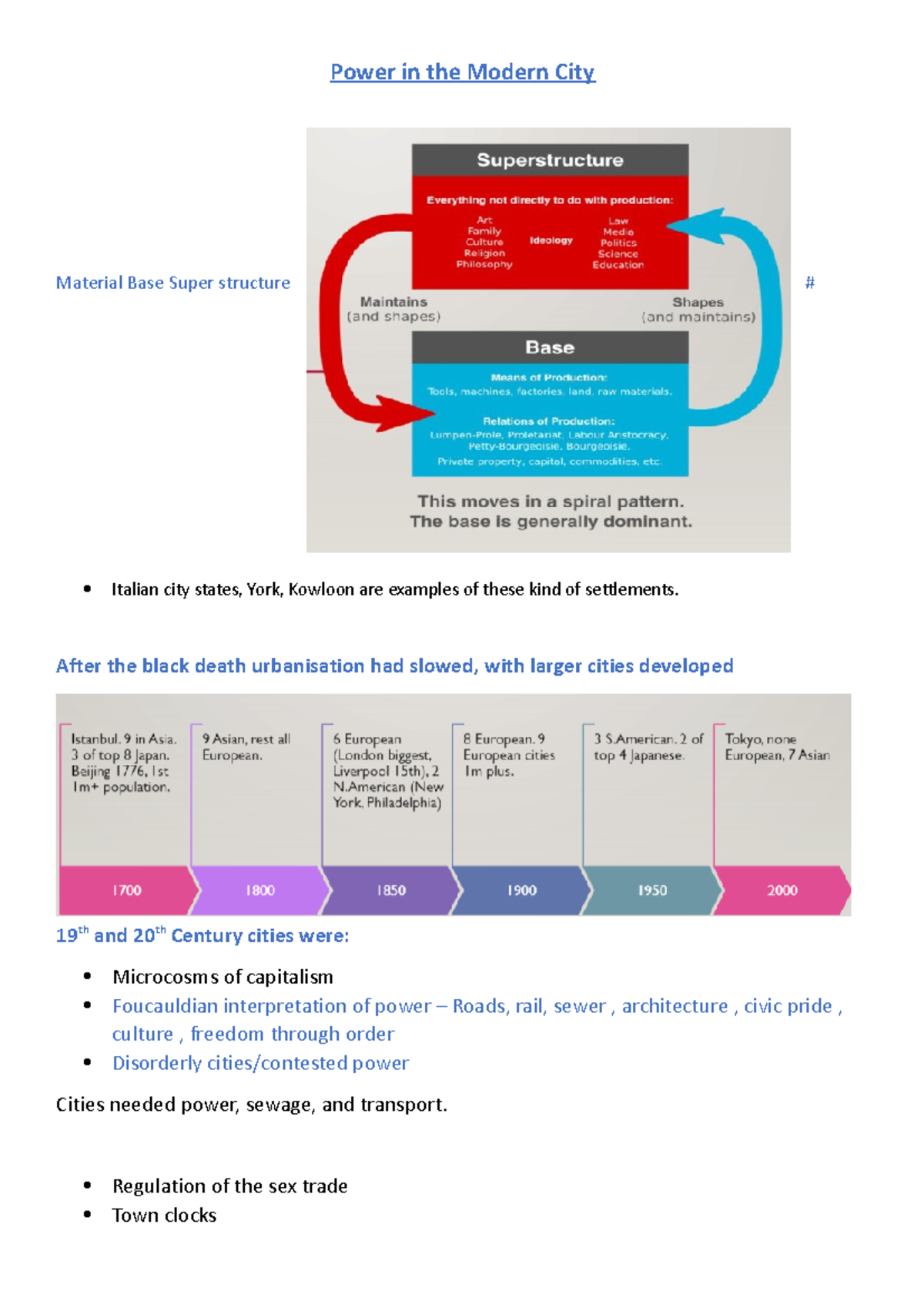 Power in the Modern City lecture 6 - Power in the Modern City Material ...