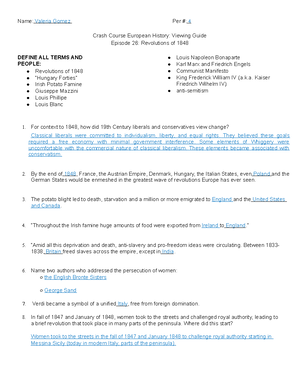 Crash Course #37 Depression and Dictators - Name: Valeria Gomez Per ...