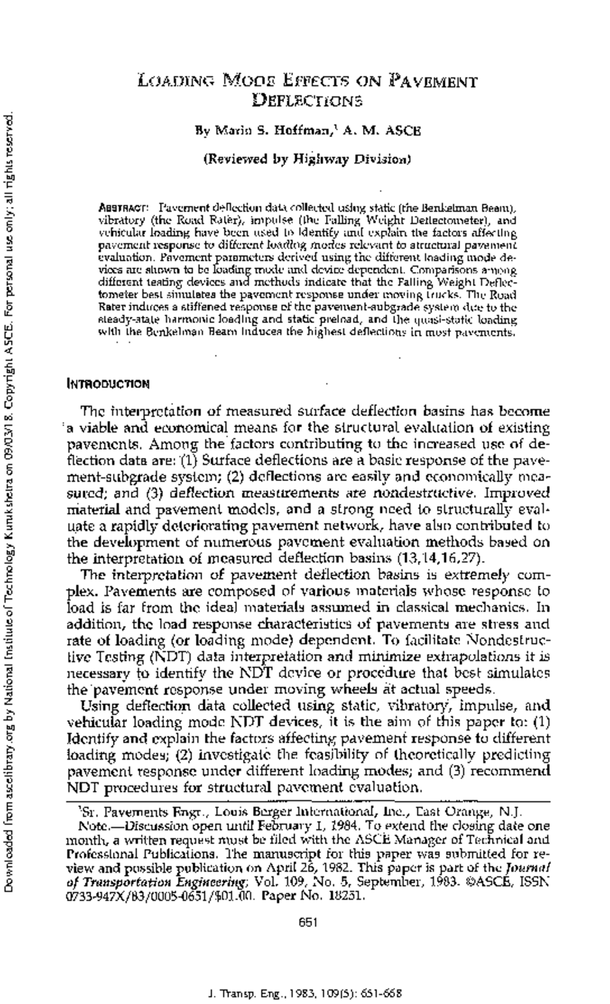 %28ASCE%290733-947X%281983%29109%3A5%28651%29 - LOADING MODE EFFECTS ON ...