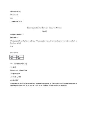 Lab 6 - Homework for lab 6. - Levi Moellering EPI 530 10/18/ C. A ...