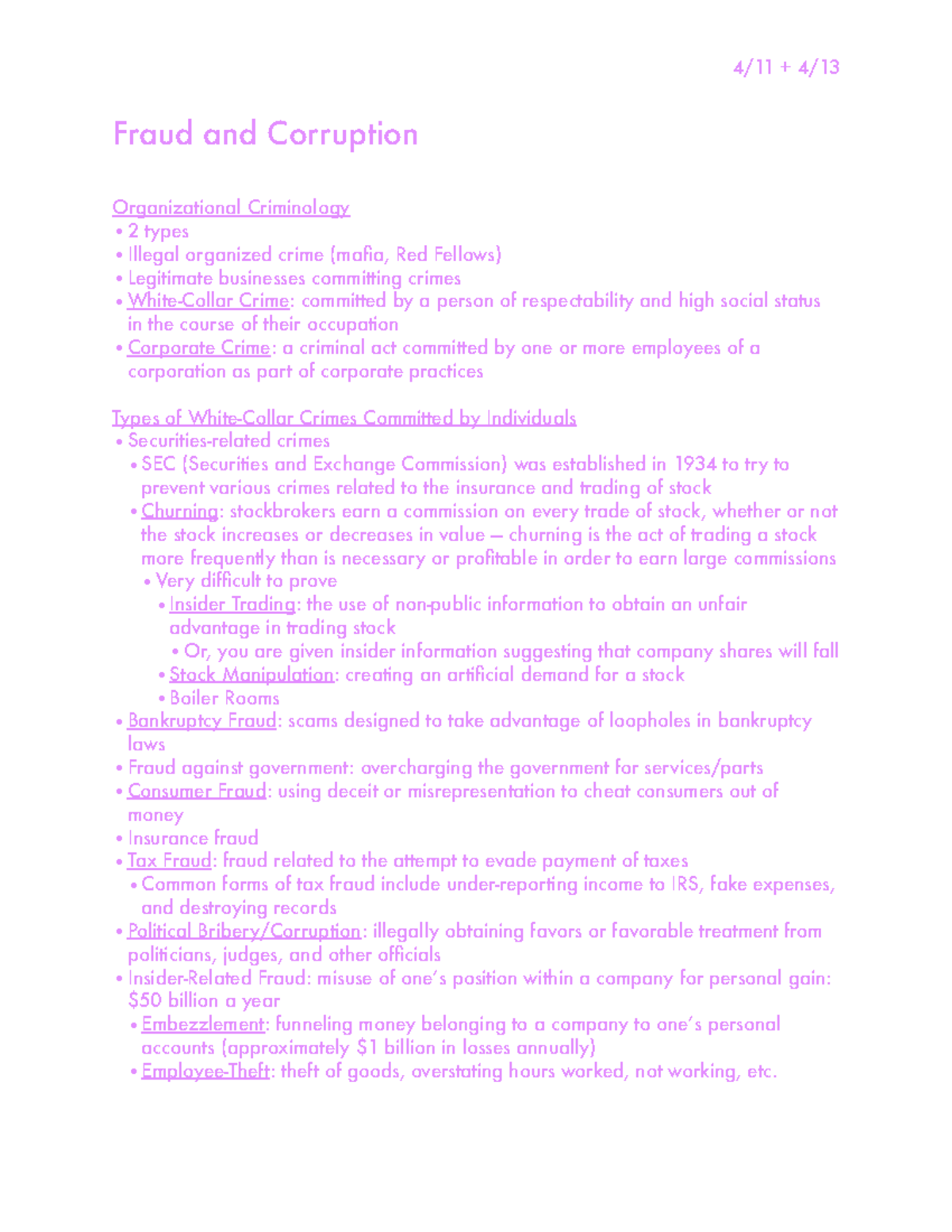 Fraud and Corruption - 4/11 + 4/ Fraud and Corruption Organizational ...