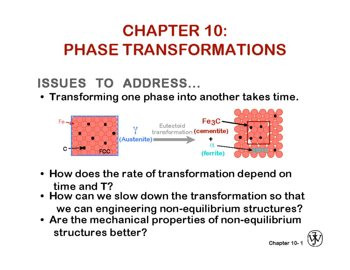 Phase Transformation 12 - ISSUES TO ADDRESS... • Transforming one phase ...