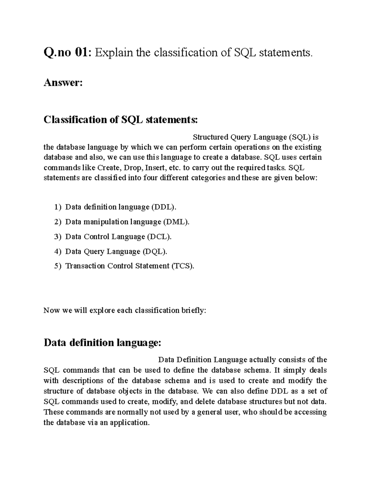 Data base -1 assignment no 1 semester 3rd - Database Systems I - CUI ...