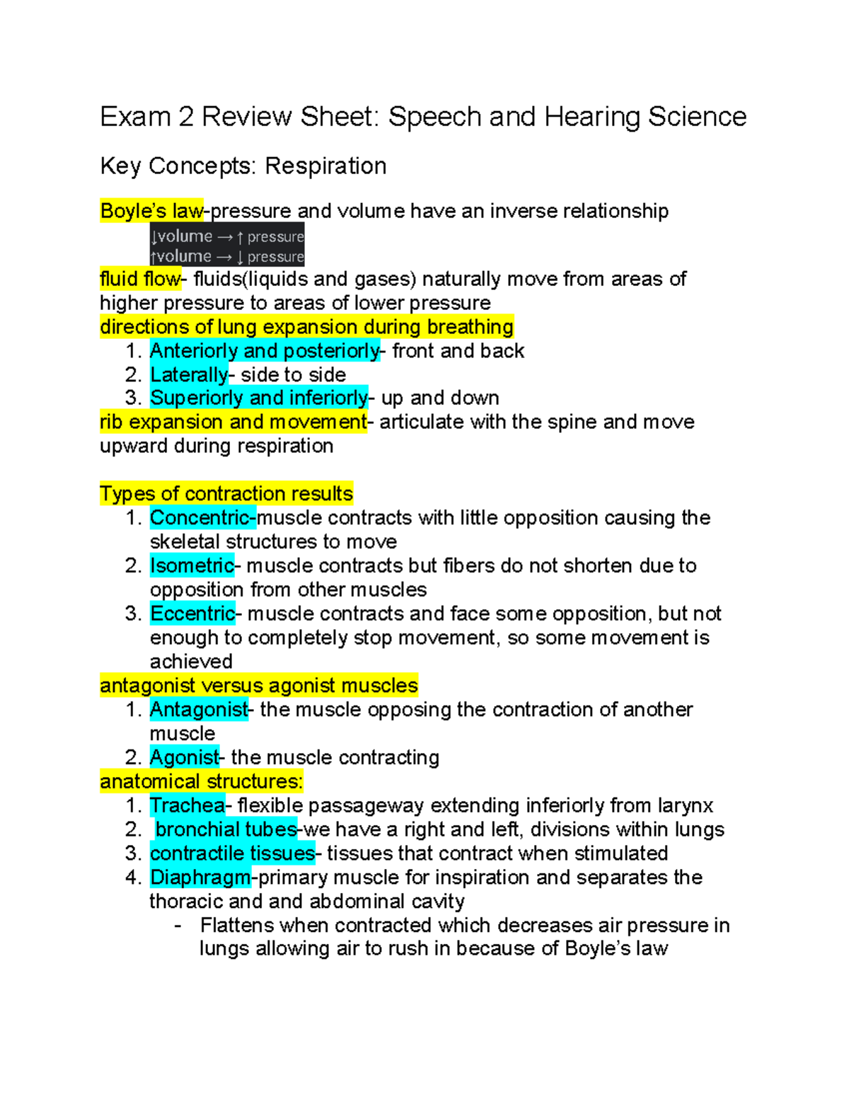 Exam 2 s h sciences review - Exam 2 Review Sheet: Speech and Hearing Science Key Concepts: - Studocu
