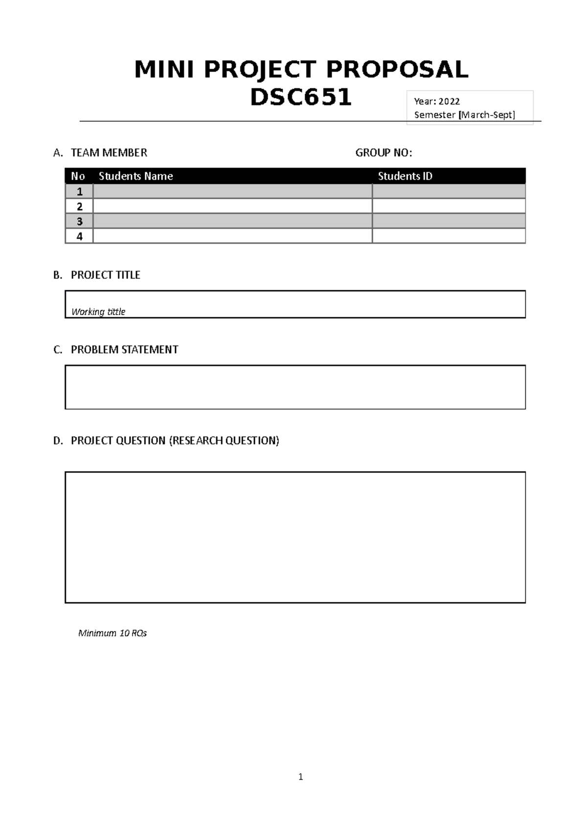 1 - Project Proposal Mac 2022 updated - MINI PROJECT PROPOSAL DSC A ...