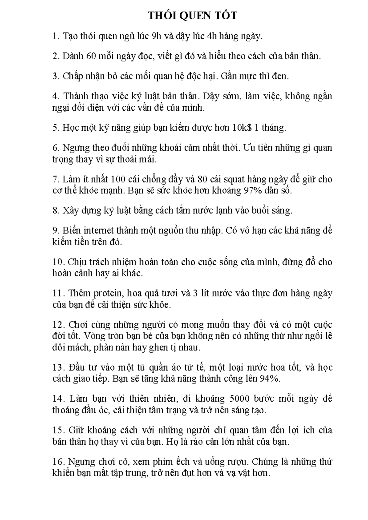 ThÓi Quen TỐt Tạo Dựng Thói Quen Tốt Trong Cuộc Sống ThÓi Quen TỐt