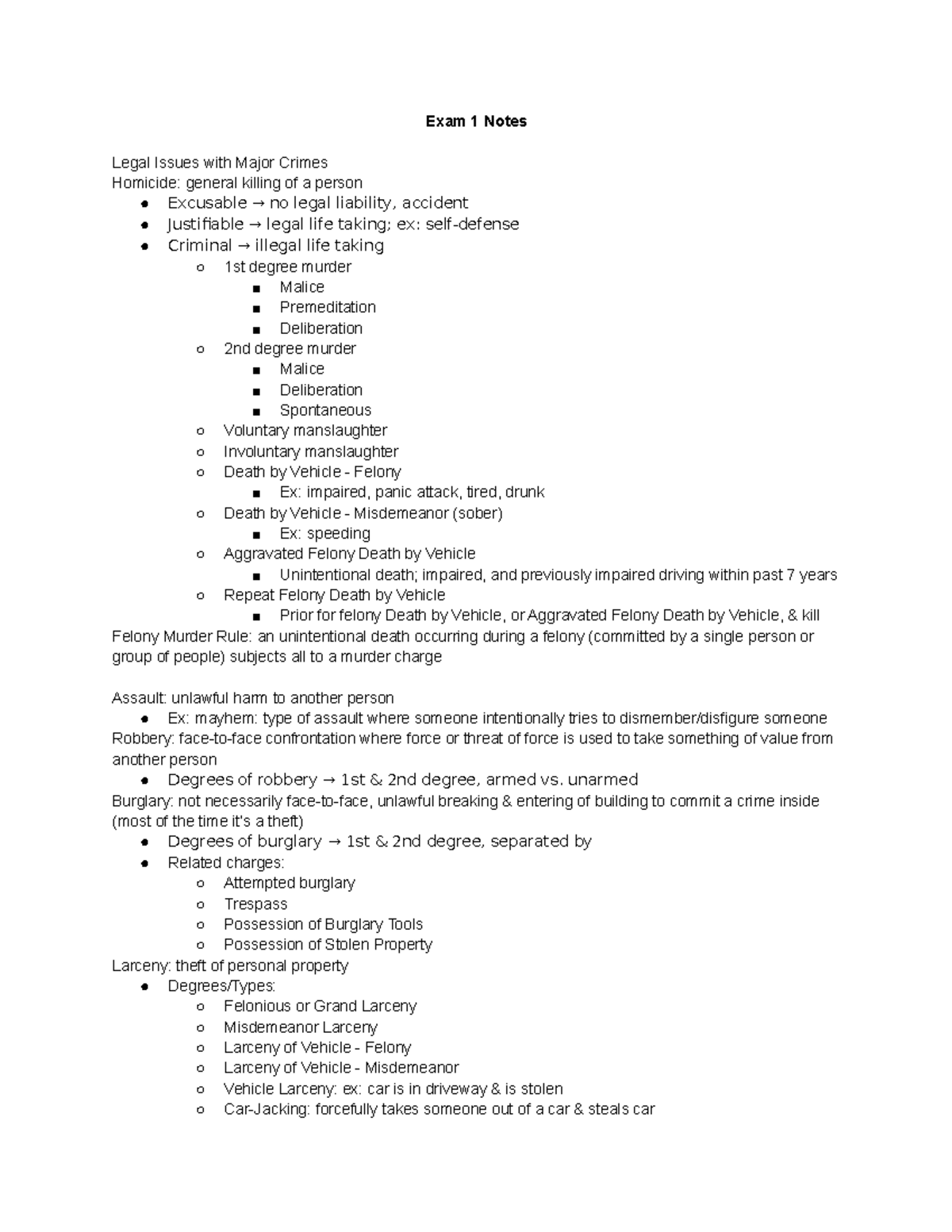 Exam 1 Notes - Dr. Scott Ingram - Exam 1 Notes Legal Issues with Major ...
