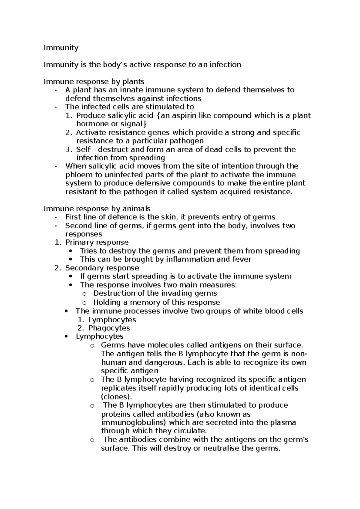 Immunity - Immunity Immunity is the body’s active response to an ...