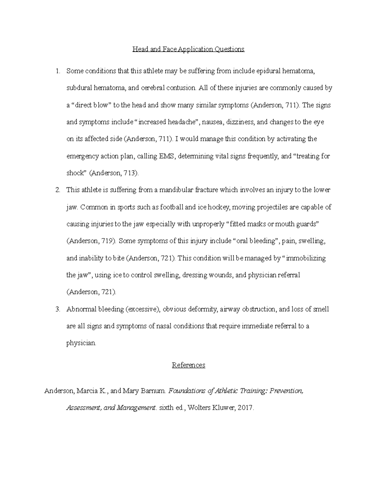 Head and Face Application Questions (Prevent-care) - Head and Face ...