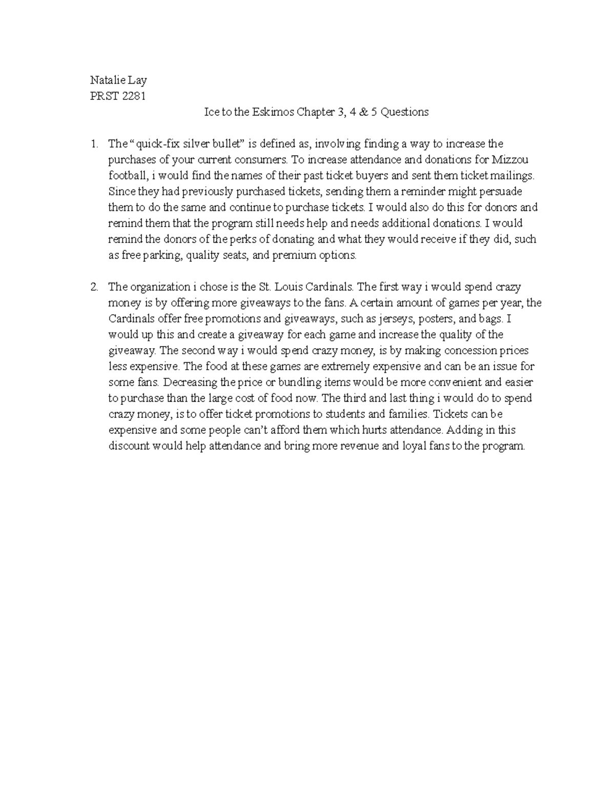 CH 3-5 Questions - Natalie Lay PRST 2281 Ice to the Eskimos Chapter 3 ...