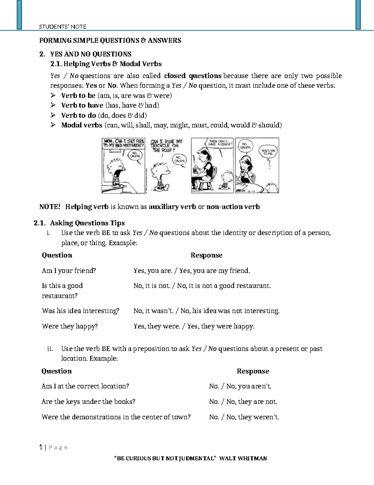 02 Forming Simple Question Yes and No Question - FORMING SIMPLE ...