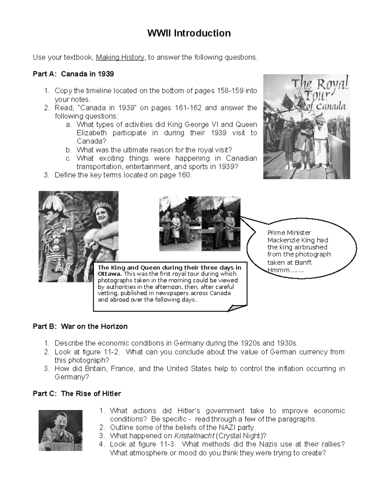 WWII Introduction - WWII Introduction Use your textbook, Making History ...