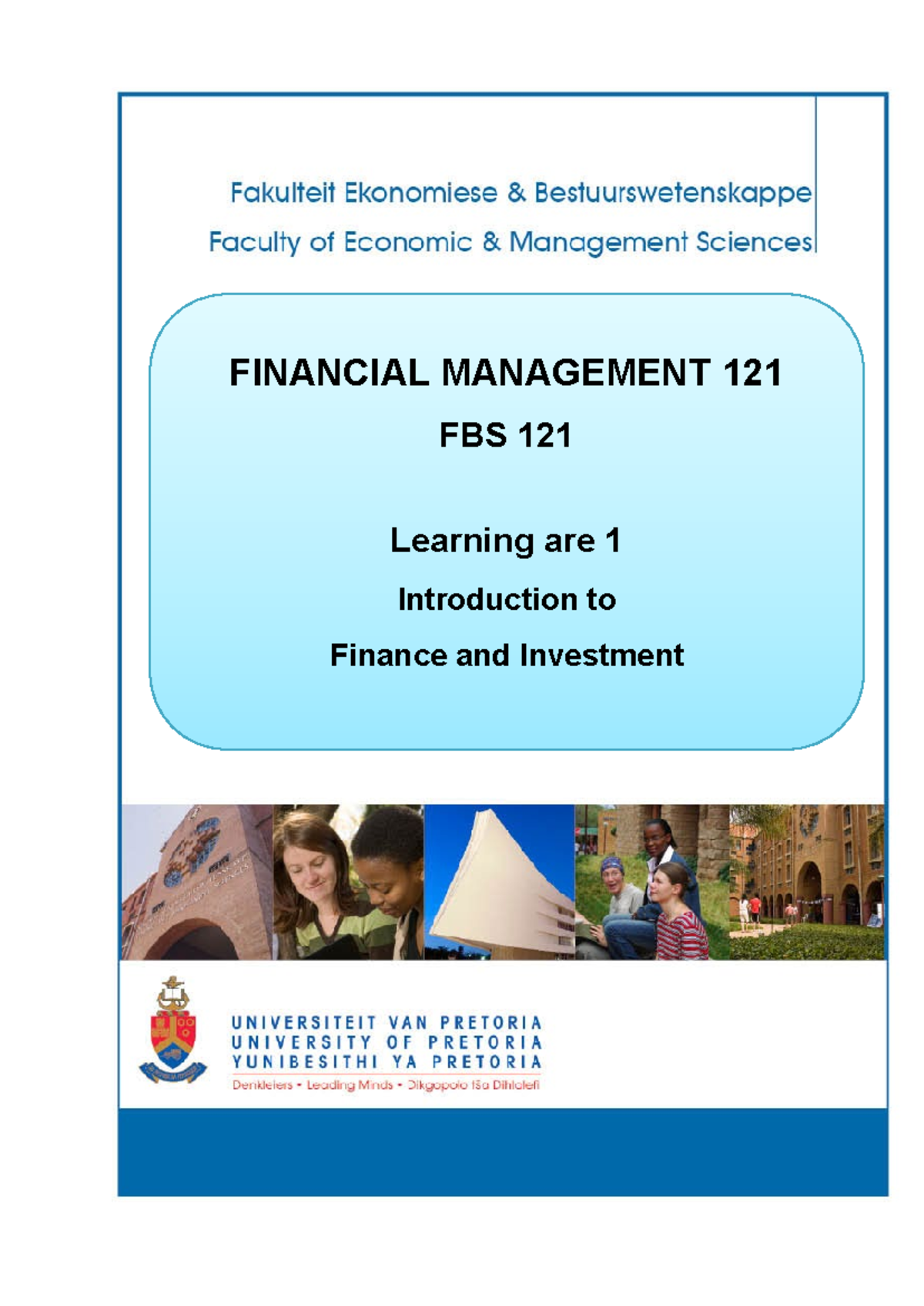 LA 1 Handout Introduction to finance and investment - FINANCIAL ...