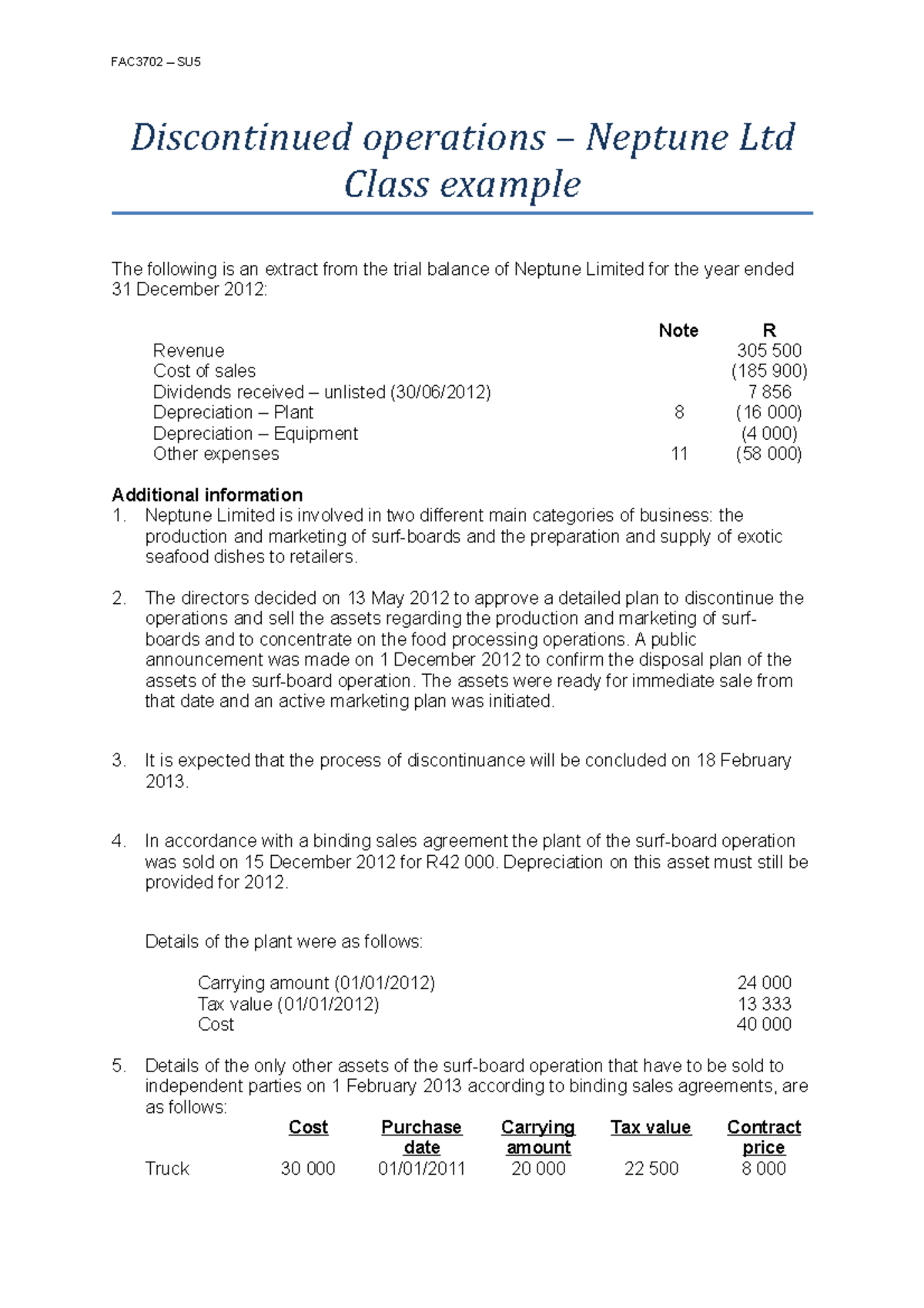 FAC3702 Discontinued operations Neptune example - FAC3702 – SU ...