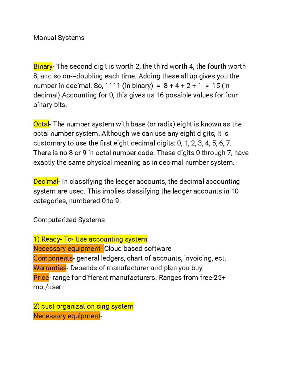 Manual Counting Systems: Binary, Octal, and Decimal Overview - Manual ...