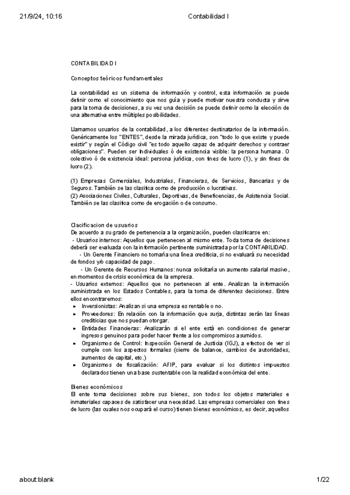 Contabilidad I resumen primer parcial - CONTABILIDAD I Conceptos teóricos fundamentales La - Studocu