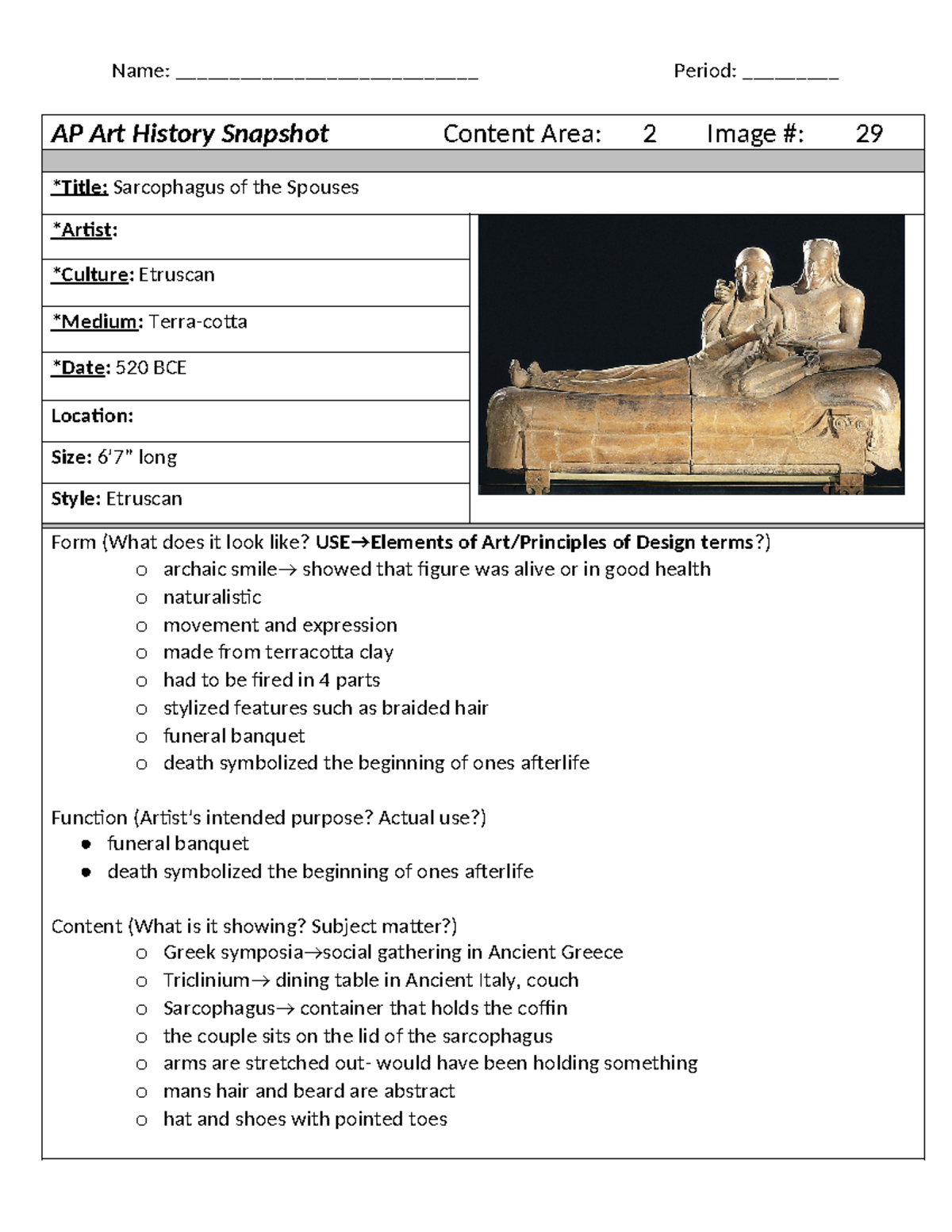 UNIT 2.3 Etruscan Workbook - Name: ____________________________ Period ...