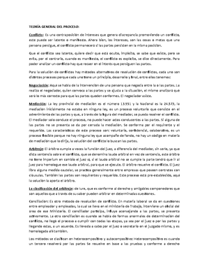 Teoria General DEL Proceso primer parcial - El proceso judicial existe para resolver algún ...