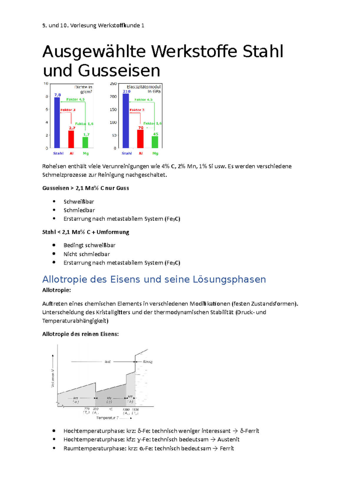 9. und 10. Vorlesung Werkstoffkunde 1 - 9. und 10. Vorlesung Werkstoffkunde 1 Ausgewählte ...