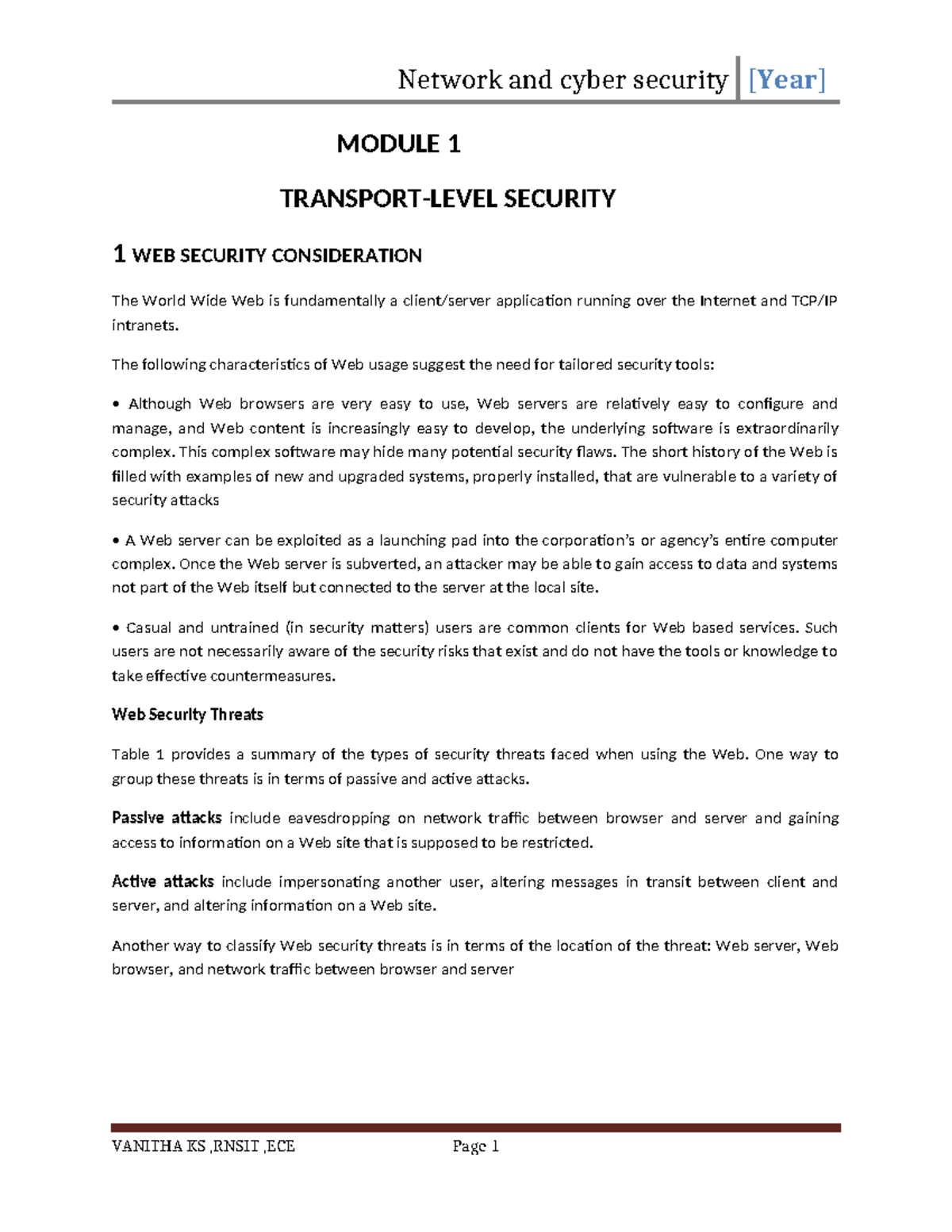 NCSmodule 1 - ncs 1st module - MODULE 1 TRANSPORT-LEVEL SECURITY 1 WEB ...
