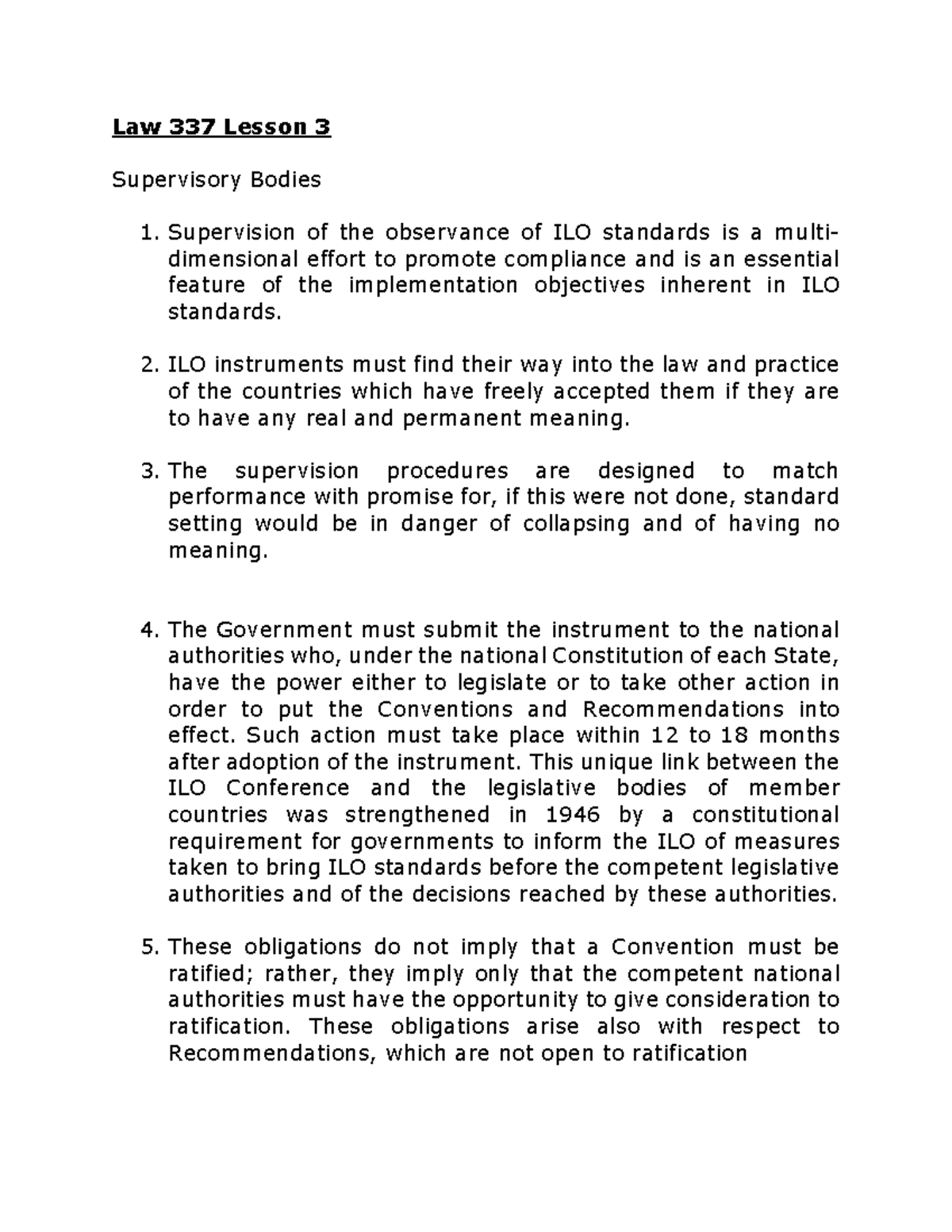 Law 337 Lesson 3 - introduction to labour law - Law 337 Lesson 3 ...