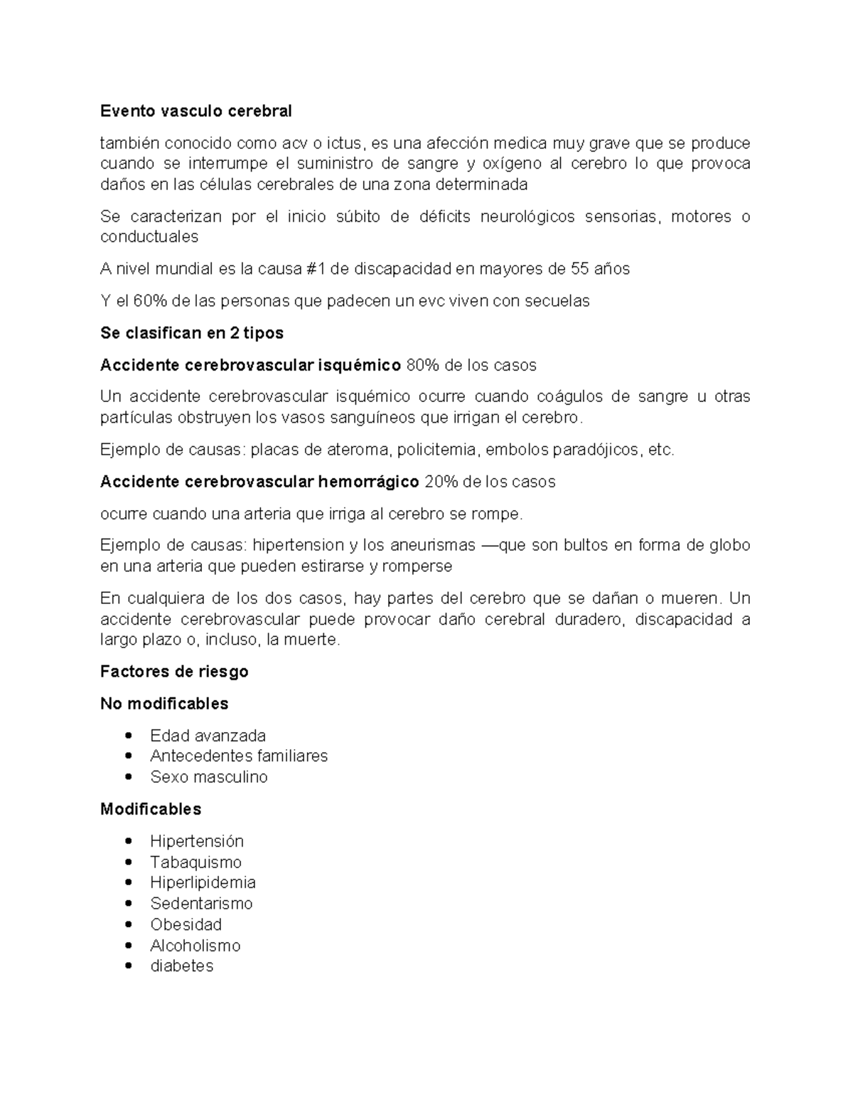 Expo Evento vasculo cerebral - Evento vasculo cerebral también conocido ...