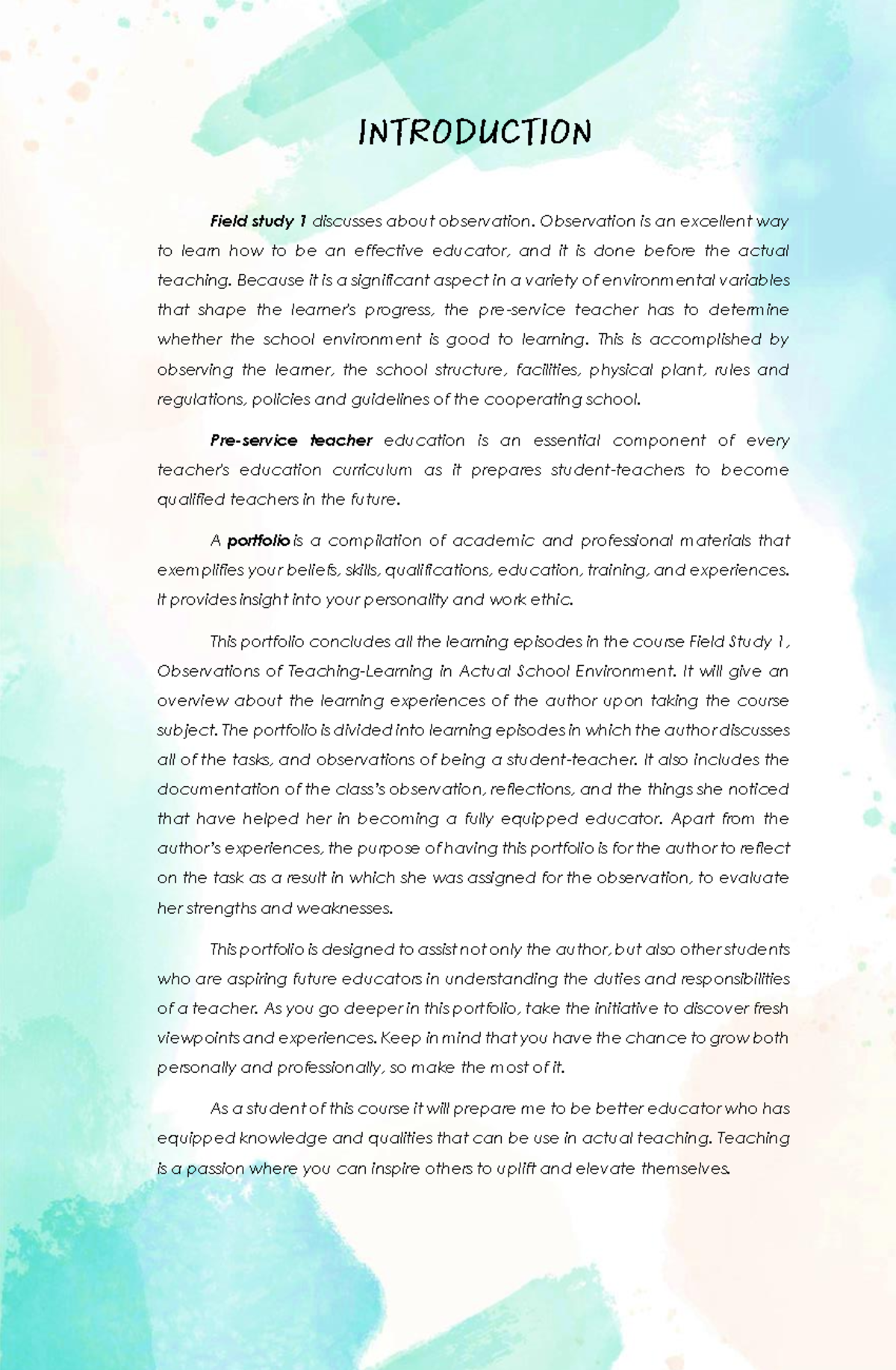 Compilation, Narrative, Cover, Intro,ACK - Field study 1 discusses ...