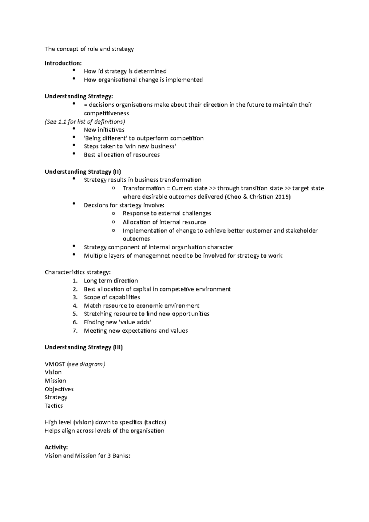 The concept of role and strategy - The concept of role and strategy ...