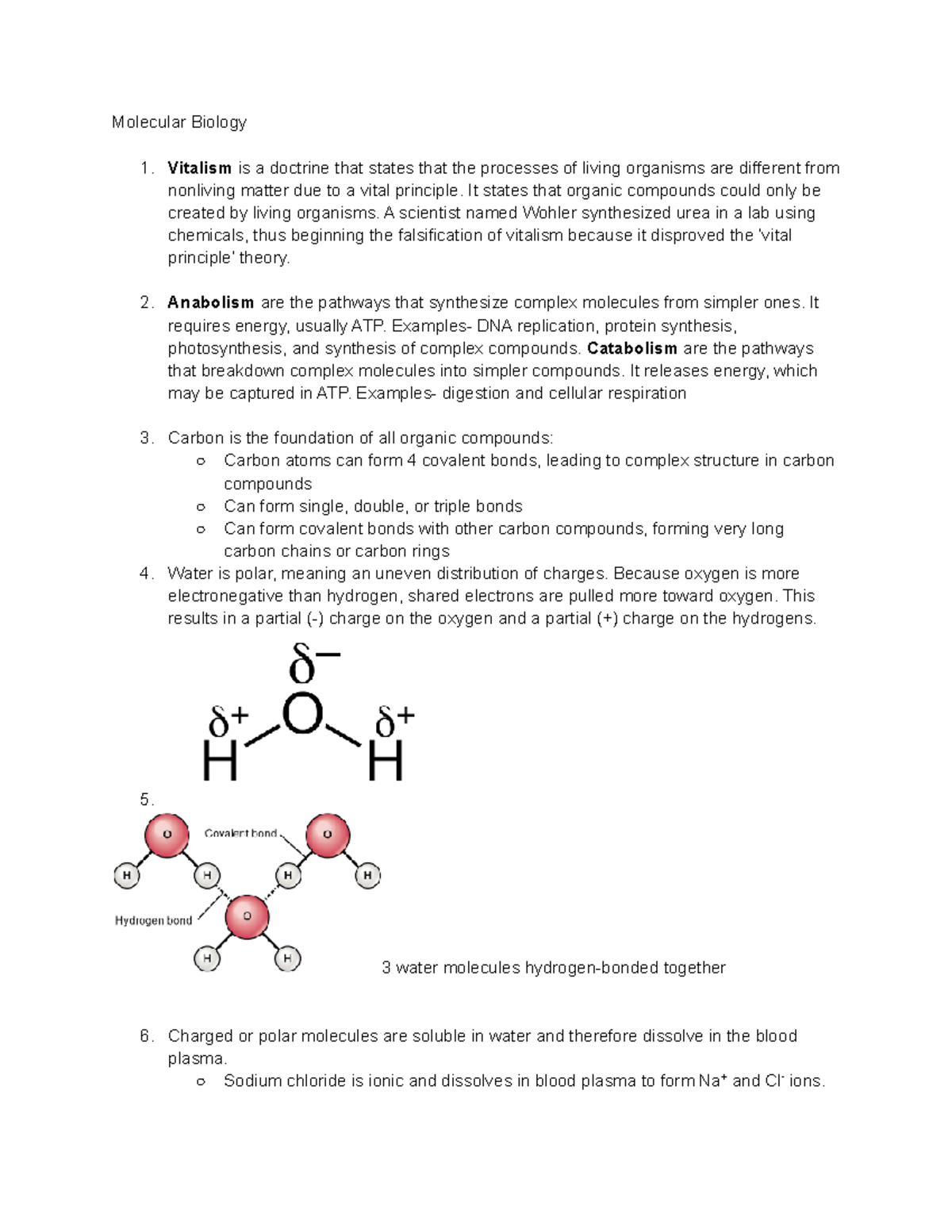 Molecular Biology Study Guide - Molecular Biology Vitalism is a ...