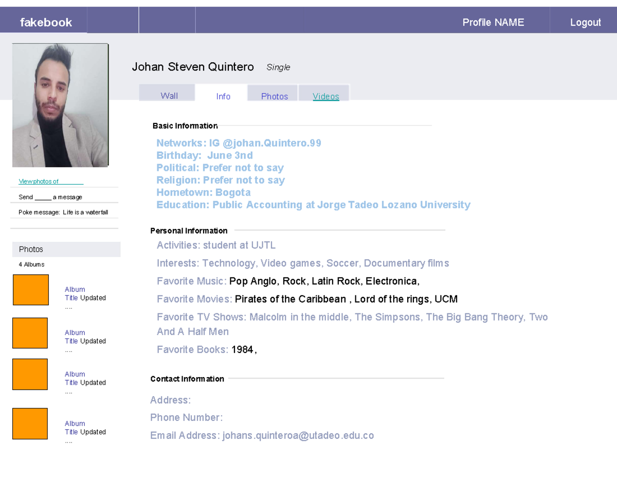 Johan Steven Quintero Amado - Personal Information fakebook Johan ...