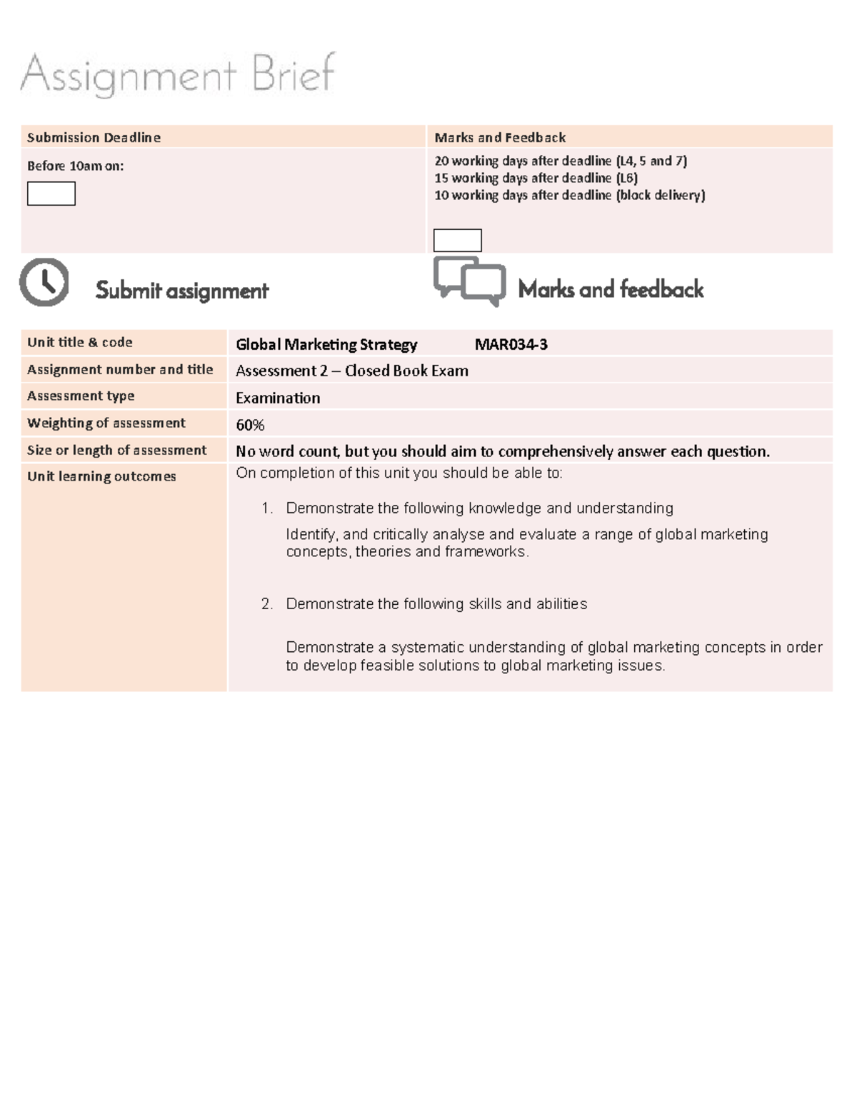 Assessment 2 brief - Submission Deadline Marks and Feedback Before 10am ...