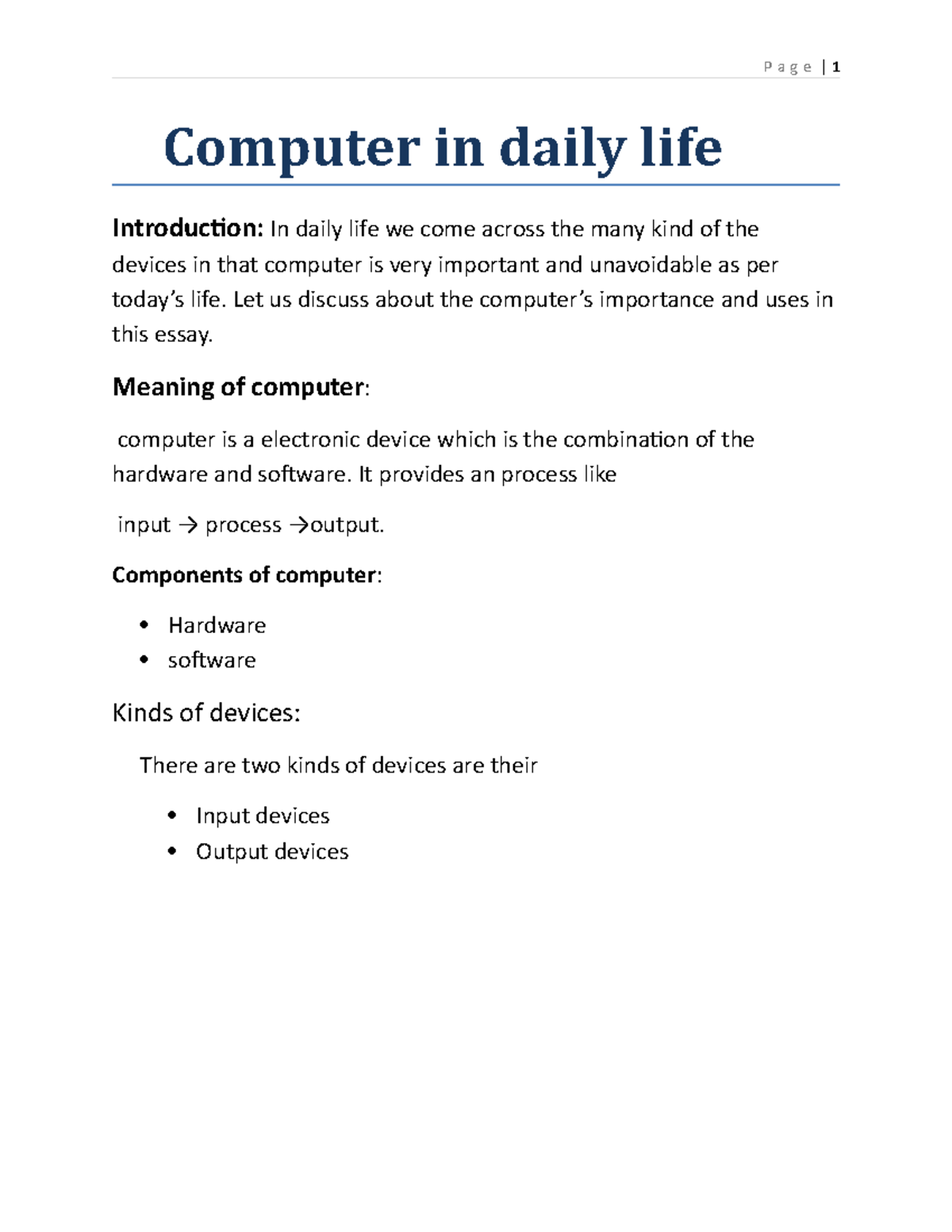 Computer in daily life - Computer in daily life Introduction: In daily ...