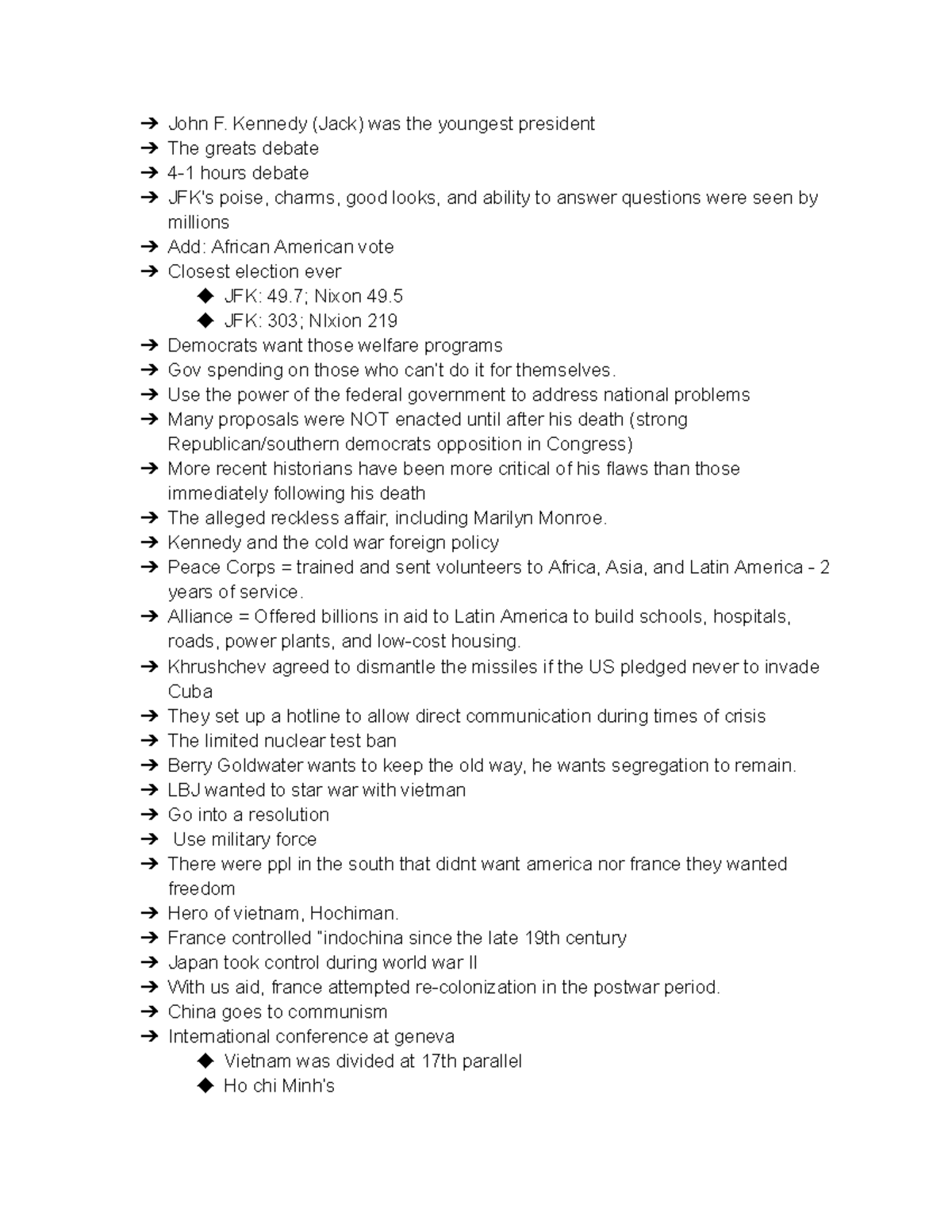 JFK-LBJ Great Society Notes - John F. Kennedy (Jack) was the youngest ...