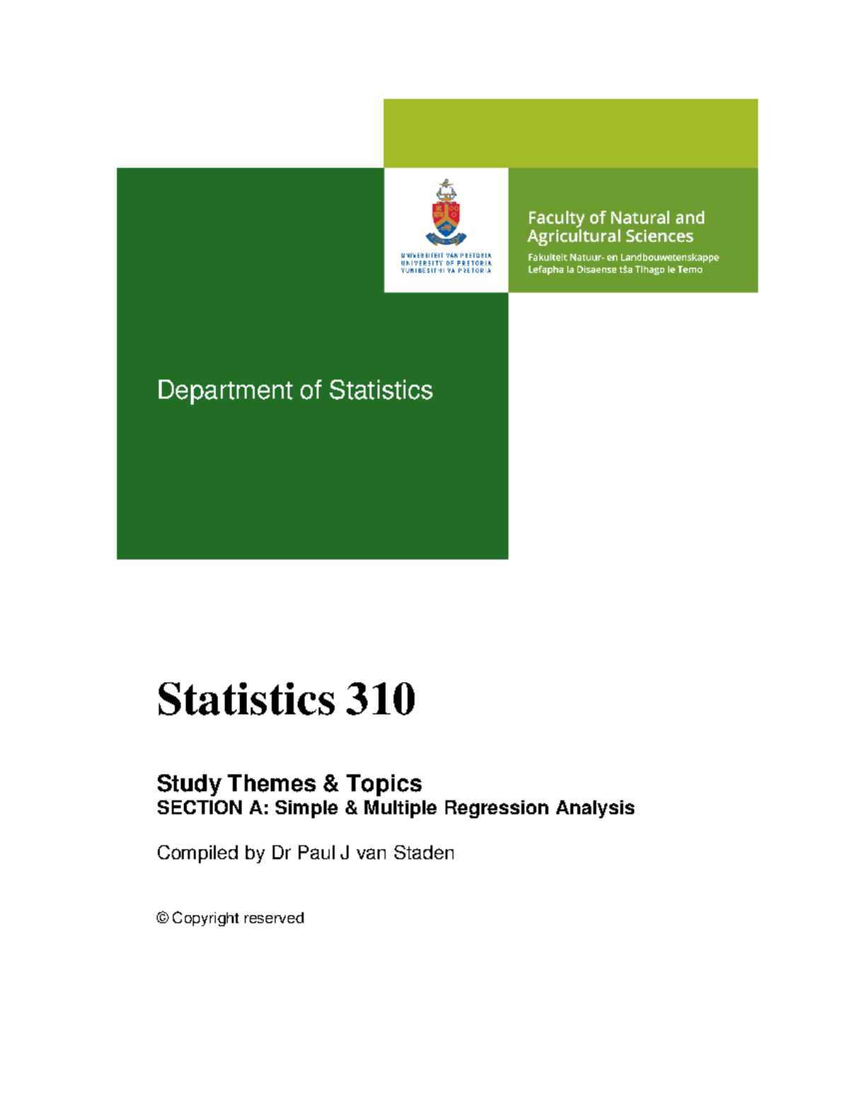 STK310Study Themes 2022Section A - Department of Statistics Statistics ...