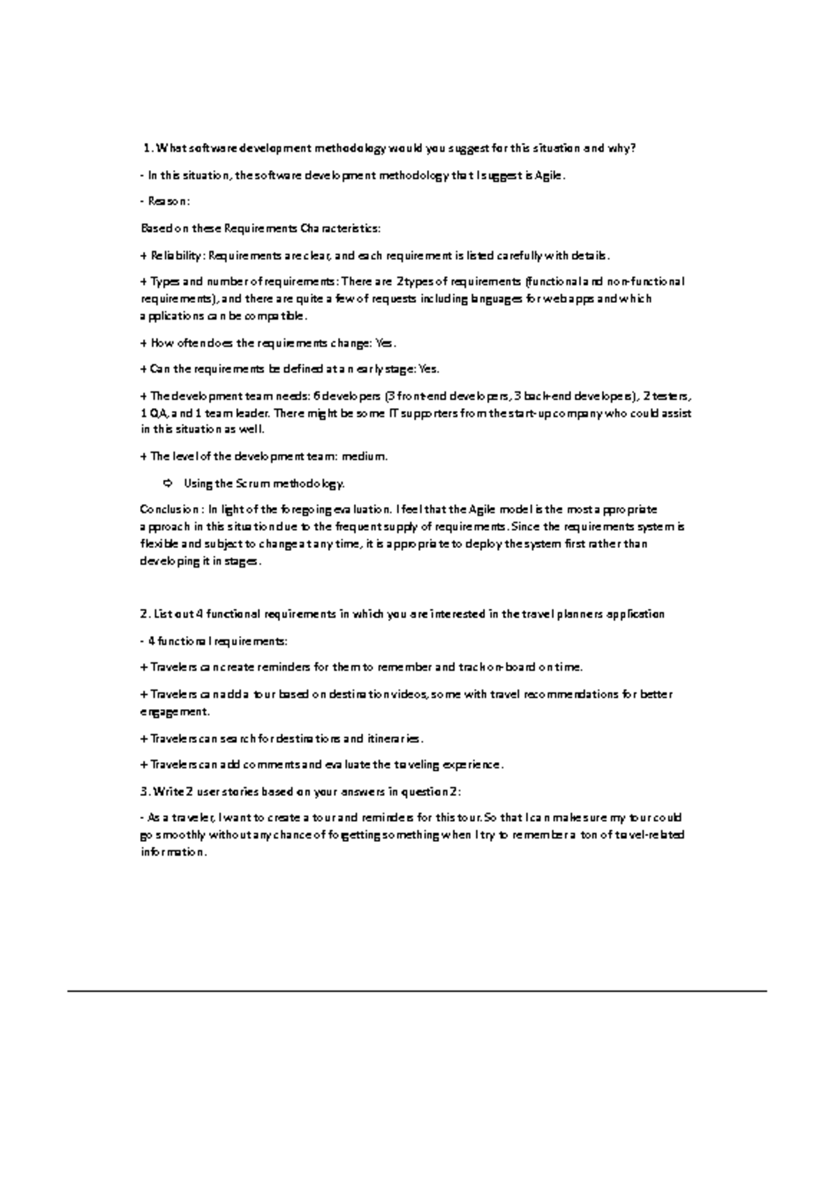 FALL2022 SWE201c - What software development methodology would you suggest for this situation ...