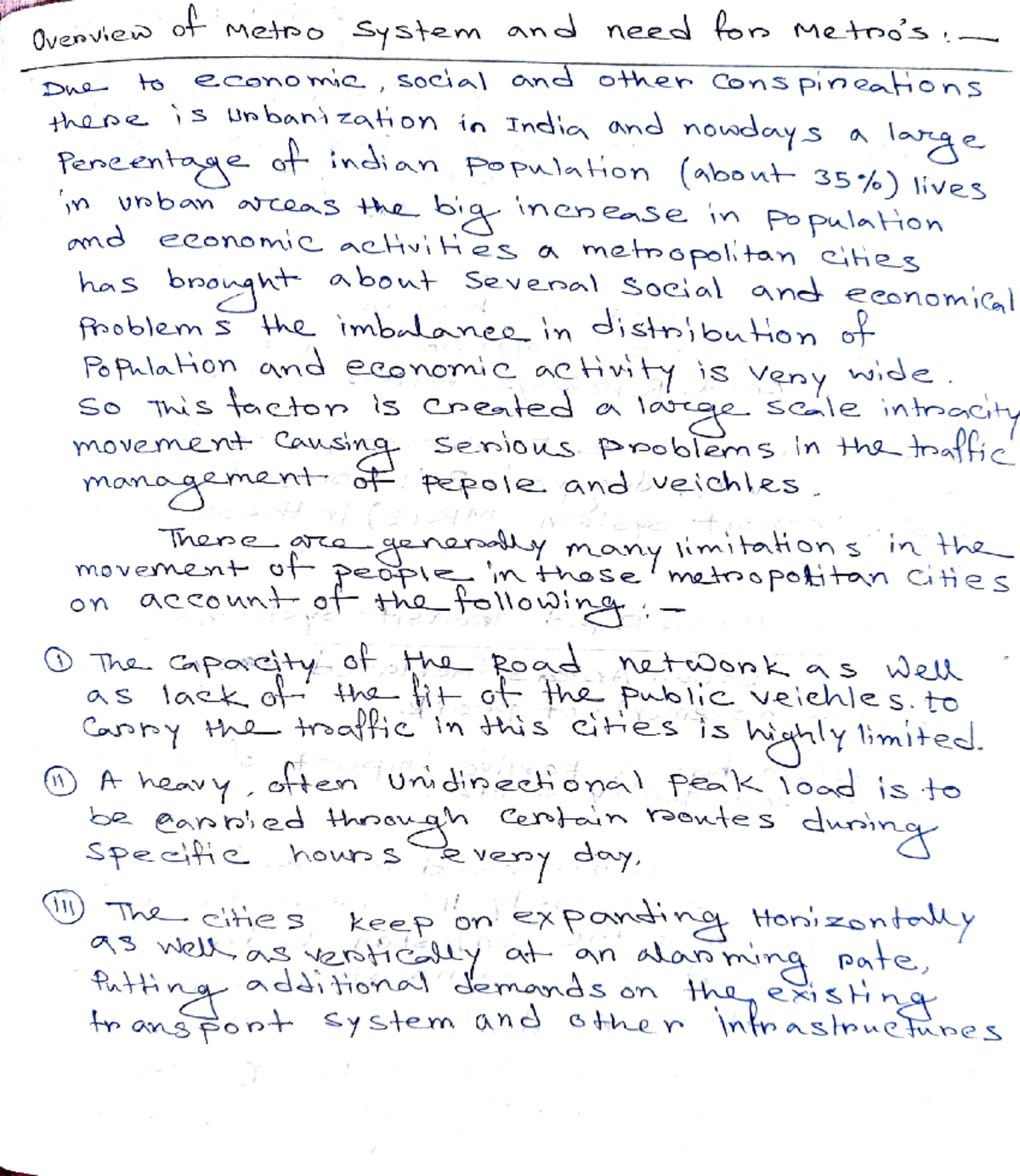 Class Notes 1 Metro System and Engineering - enve ot meto System and ...
