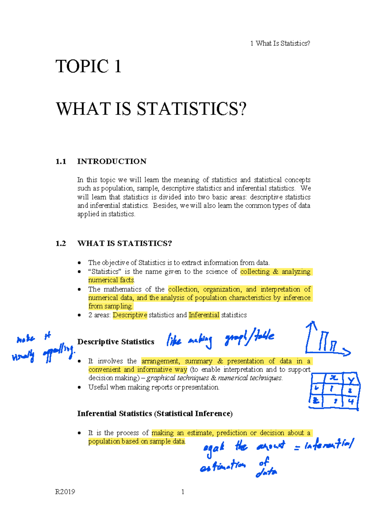 Chapter 1-What Is Statistics - TOPIC 1 WHAT IS STATISTICS? 1 ...