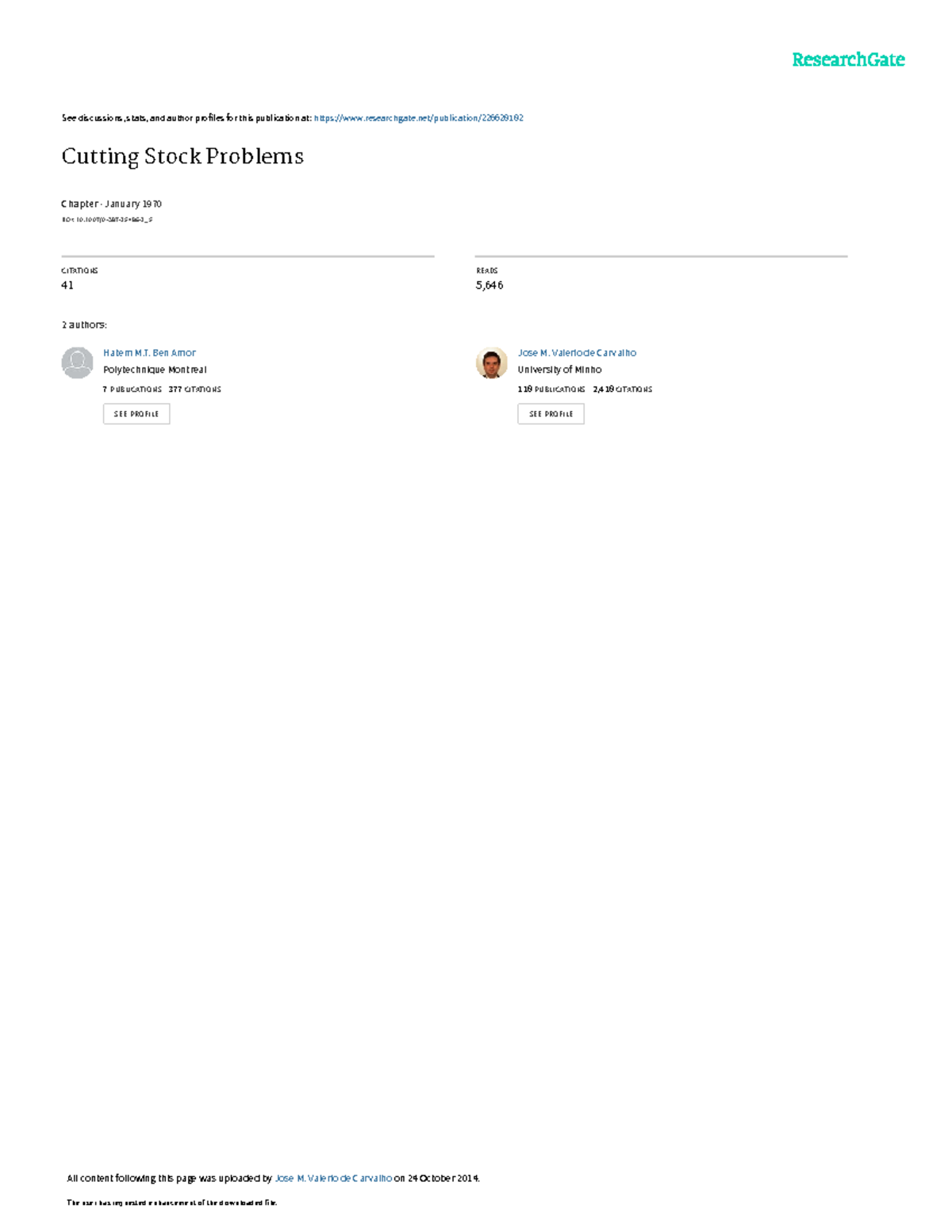 Cutting Stock Problems - See discussions, stats, and author profiles ...