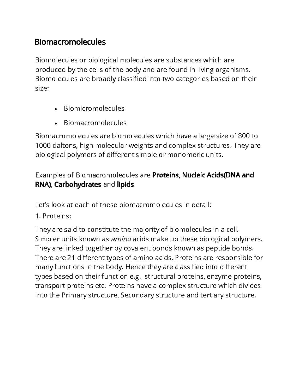 Biomacromolecules - Biomolecules or biological molecules are substances ...