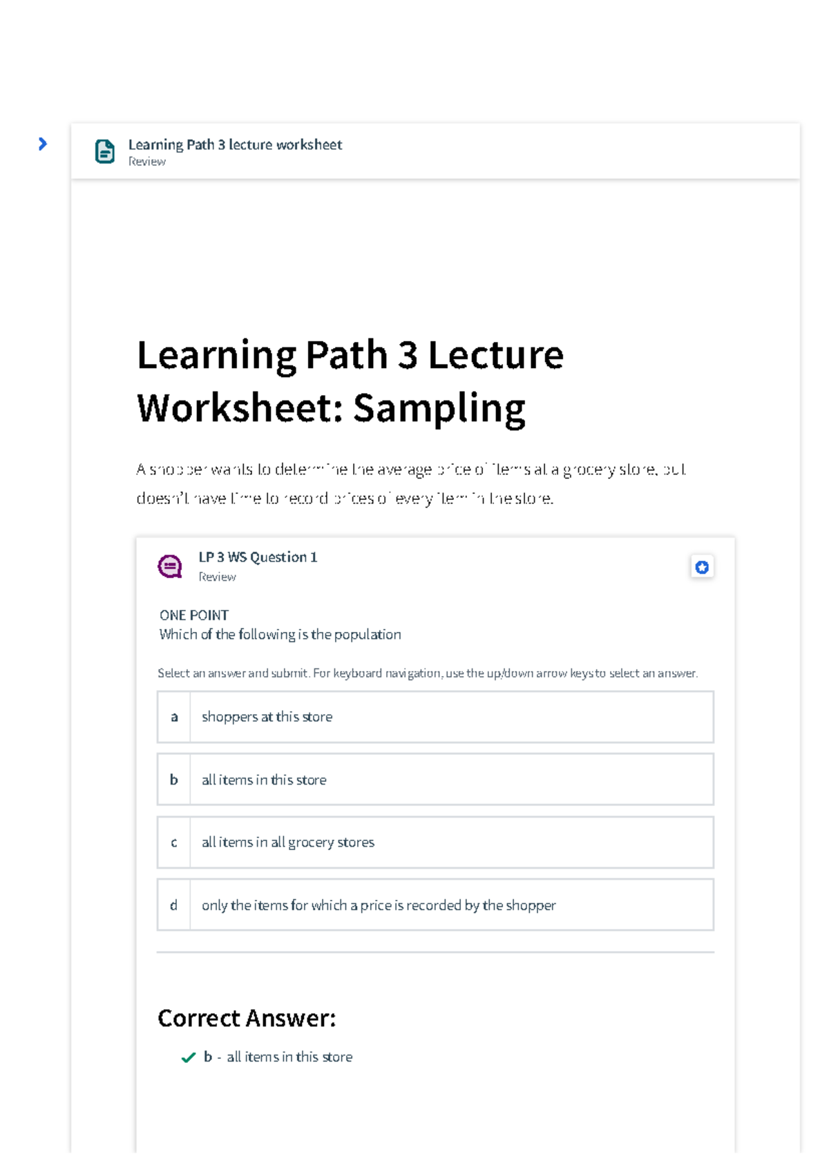 Lp 2 worksheet - Learning Path 3 lecture worksheet Review Learning Path 3 Lecture Worksheet ...