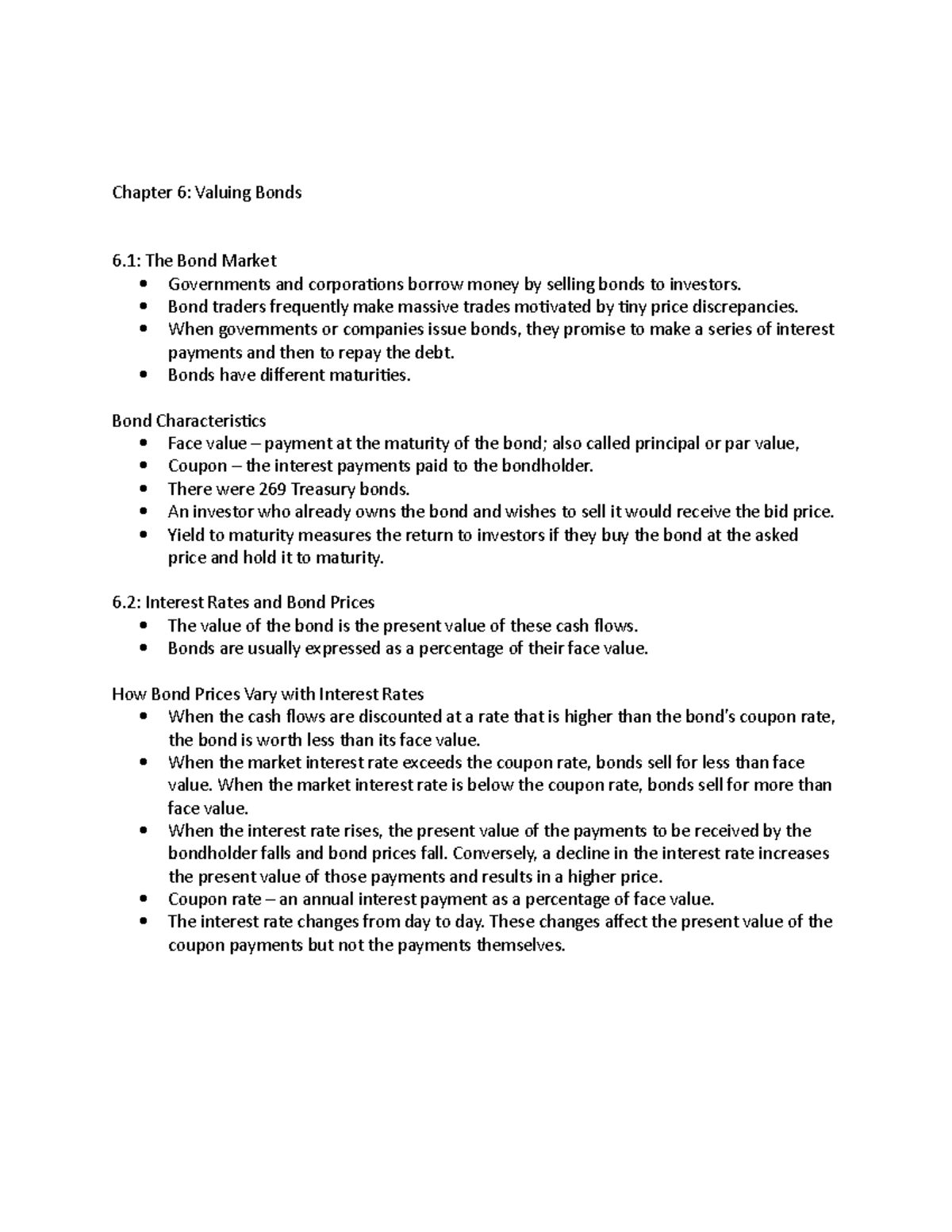 Chapter 6 - Valuing Bonds - Bond traders frequently make massive trades ...