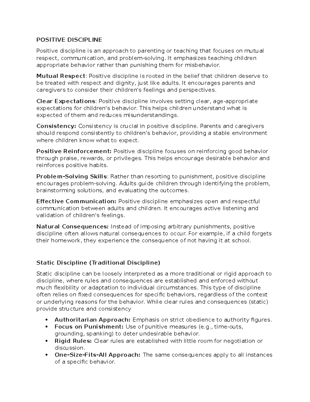 Positive Discipline - POSITIVE DISCIPLINE Positive discipline is an ...