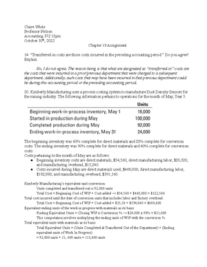 ACCT 372 - HW2-2 - Cost-plus target return on investment pricing, cost-plus, target pricing ...
